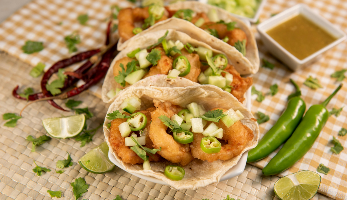 Crispy Fish Tacos with Cucumber Serrano Crunch – Rodriguez Bakery Inc